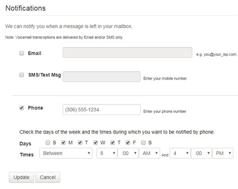 Setting Up Voice Mail Notifications By Email Text Message Or Phone