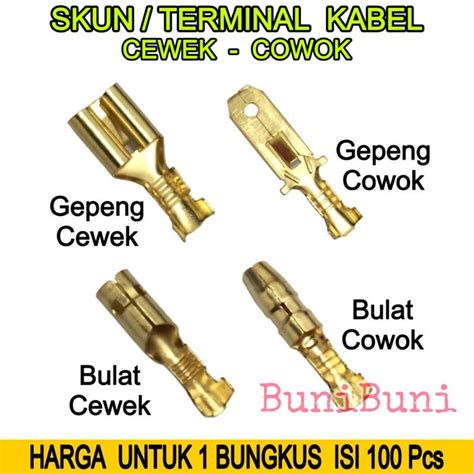 Jual Skun Terminal Kabel Gepeng Bulat Tipe Cewek Female Cowok Male Isi Pcs Shopee