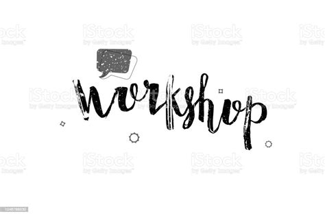 손으로 쓴된 글자와 워크숍 템플릿입니다 벡터 일러스트입니다 0명에 대한 스톡 벡터 아트 및 기타 이미지 0명 개발 개선