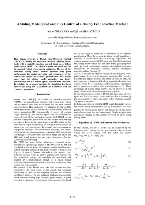 Pdf A Sliding Mode Speed And Flux Control Of A Doubly Fed Induction Machine