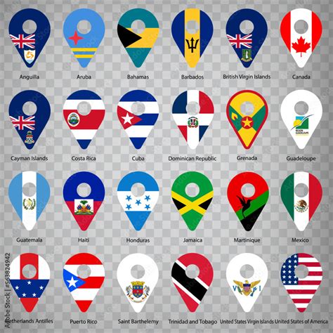 Twenty Four Flags Of American Countries Alphabetical Order With Name