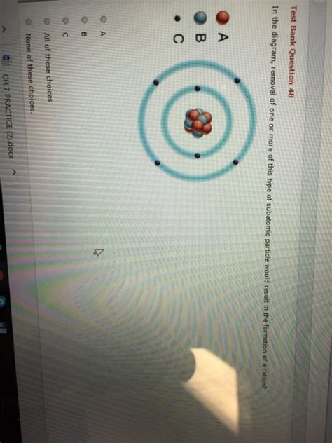 Solved Removal Of One Or More Of This Type Of Subatomic Chegg Com
