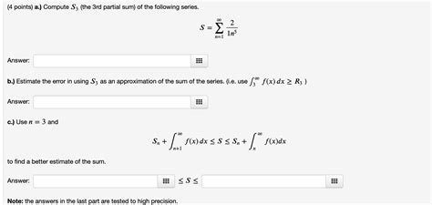 solved 4 points a compute s3 the 3rd partial sum of