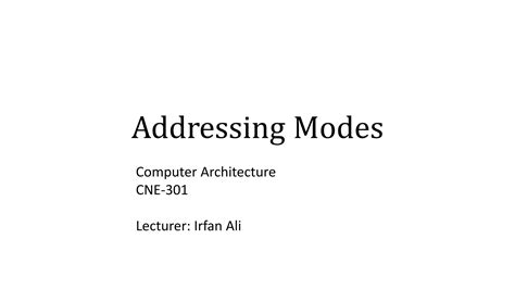 Addressing Mode Computer Architecture Pptx