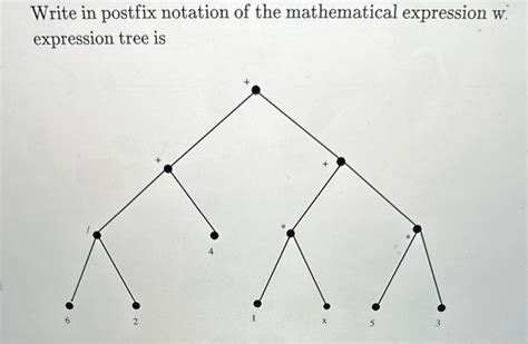 Solved Write In Prefix Notation Of The Mathematical