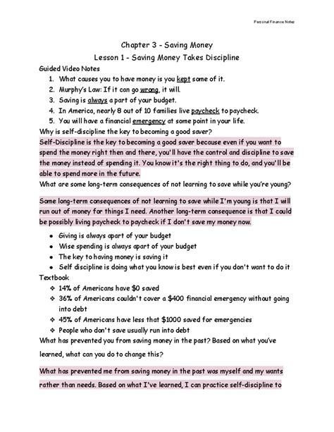 Personal Finance Notes Ch 7 Morgan Horton 22 23 Chapter 7