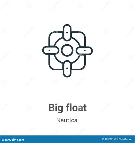 Big Float Outline Vector Icon Thin Line Black Big Float Icon Flat Vector Simple Element