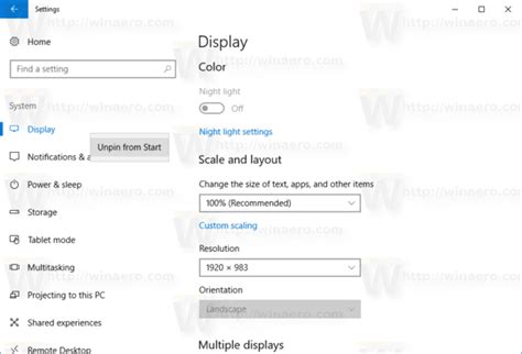 Pin Settings To The Start Menu In Windows 10