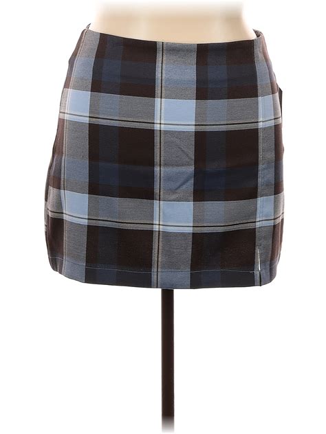 Abound Plaid Multi Color Brown Casual Skirt Size L 24 Off Thredup
