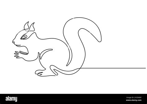 continuous one line drawing of chipmunk squirrel single line art