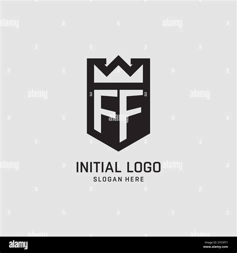 Initial Ff Logo Shield Shape Creative Esport Logo Design Vector