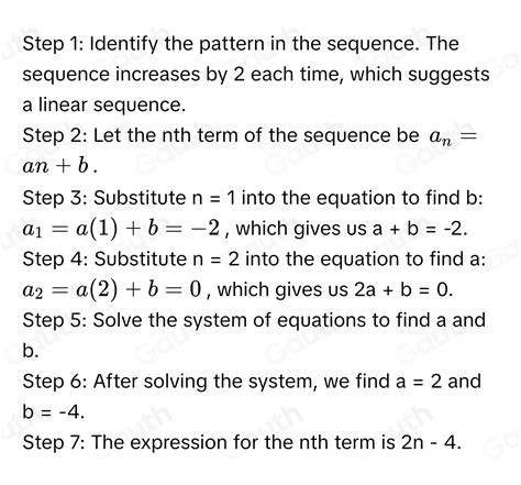 Solved Here Are The First 5 Terms Of A Sequence 2 0 2 4 6 Write Down An Expression In Terms