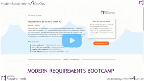 bootcamp week two modern requirements