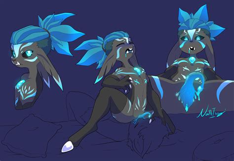 Rule 34 Ambiguous Gender Andromorph Anthro Blue Eyes Blue Leaves Bodily Fluids Cel Shading