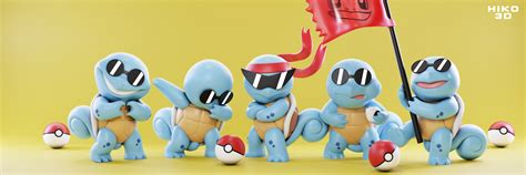 3d Printable Model Squirtle Squad Pokemon Toys Fan Art