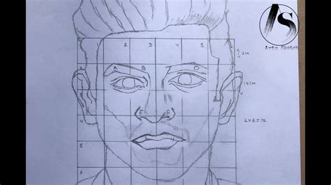 How To Draw Face Using Grid Method Outline Drawing Tutorial Step By Step Pencil Sketch