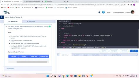 Ranjith Kumar On Linkedin Ccbpian Sqlqueries Sql Fullstackdevelopment Nextwave Python