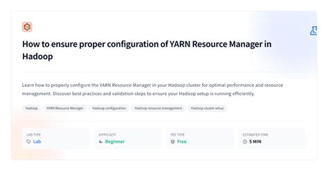 How To Ensure Proper Configuration Of Yarn Resource Manager In Hadoop Labex