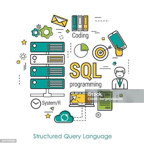 sql 라인 아트 컨셉 sql에 대한 스톡 벡터 아트 및 기타 이미지 sql 경영자 기업 재무와 산업 istock