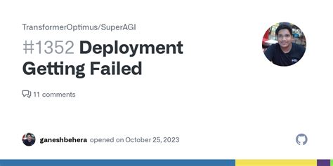 Deployment Getting Failed · Issue 1352 · Transformeroptimussuperagi