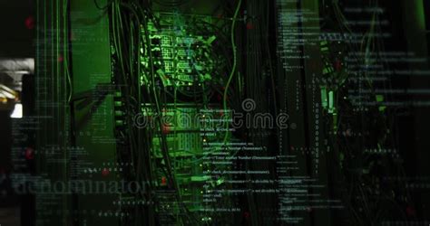 Image Of Data Processing Against Close Up Of A Computer Server Stock Illustration Illustration