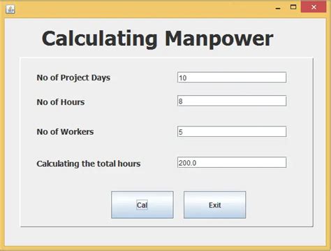 Calculating Manpower Project Using Java Tutusfunny