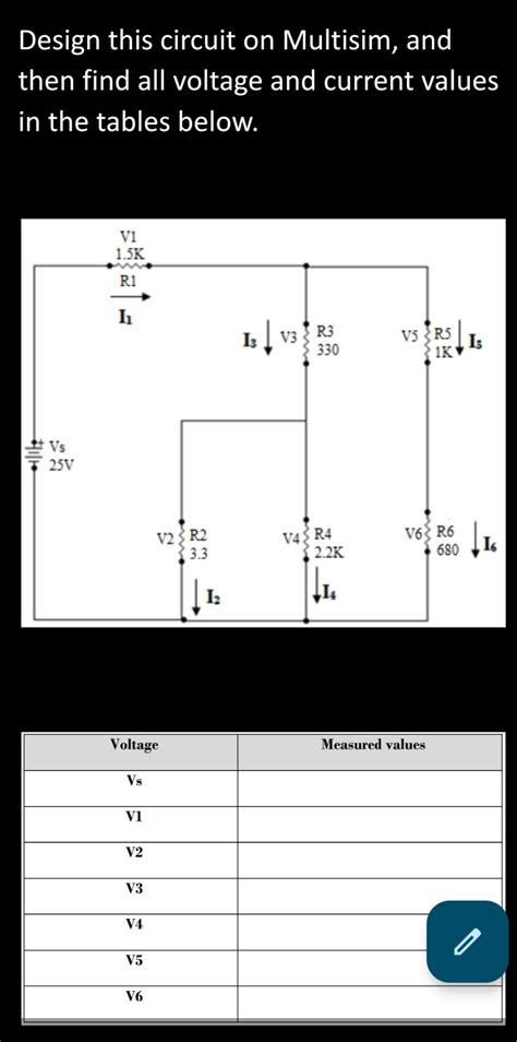 Solved Design This Circuit On Multisim And Then Find All Chegg