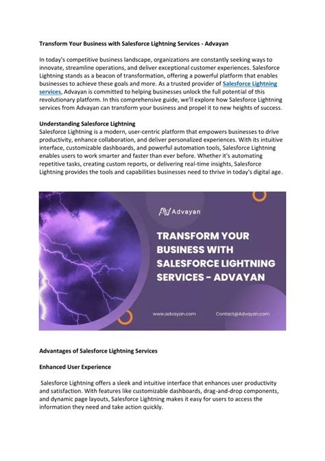Ppt Transform Your Business With Salesforce Lightning Services