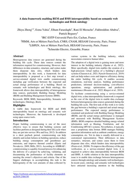 Pdf A Data Framework Enabling Bem And Bms Interoperability Based On