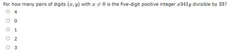 solved for how many pairs of digits x y with x 0 is the