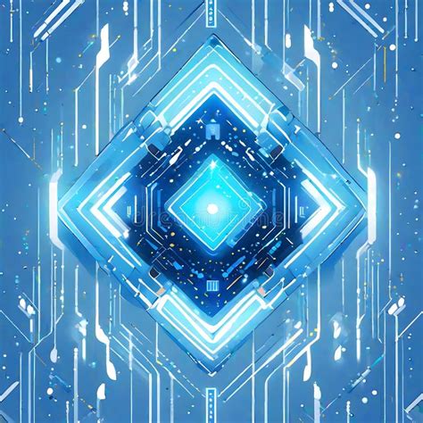Abstract Binary Blue Glow Futuristic Design Technology Chipset Stock Illustration