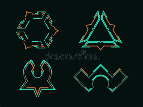 Vector Illustration Of Hud Interface Elements Set Stock Vector