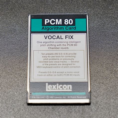 Lexicon Pcm80 Vocal Fix Algorithm Card Reverb