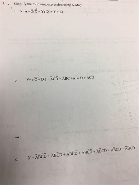 Solved Simplify The Following Expression Using K Map A A Chegg