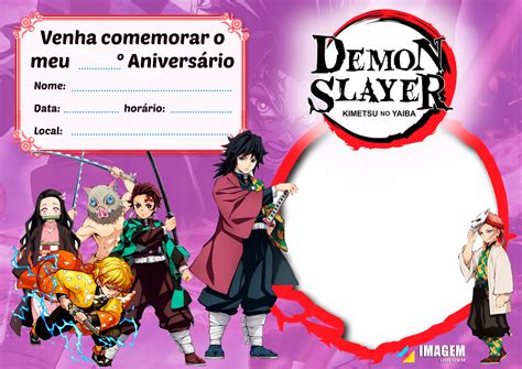 Convite De Aniversário Demon Slayer Para Whatsapp Imagem Legal