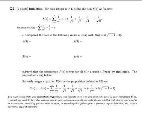 solved q2 [5 points] induction for each integer n≥1