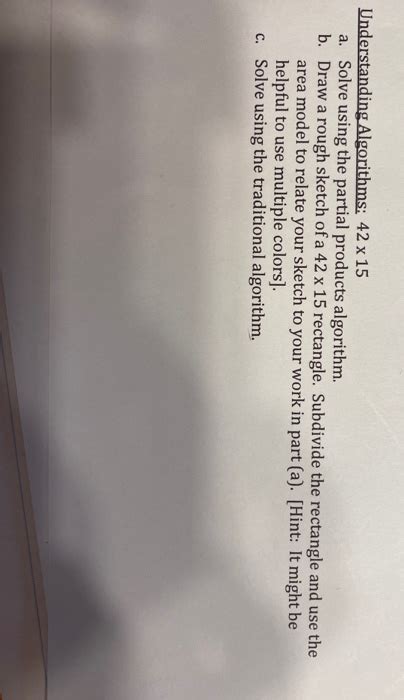 Solved Understanding Algorithms 42 X 15 A Solve Using The