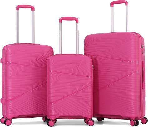 Sonada Sonada 3 Piece Luggage Set L 28-M 24-S 20 Pink : Buy Online at ...
