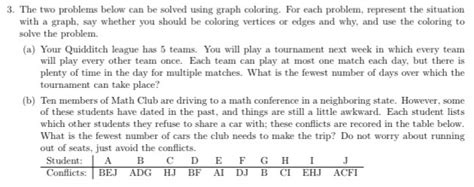 Solved 3 The Two Problems Below Can Be Solved Using Graph