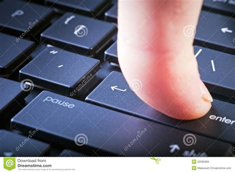Button Enter On Fragment Of Computer Keyboard Stock Photo Image Of