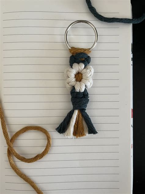 Daisy Macrame Keychain Etsy Daisy Macrame Keychain Etsy