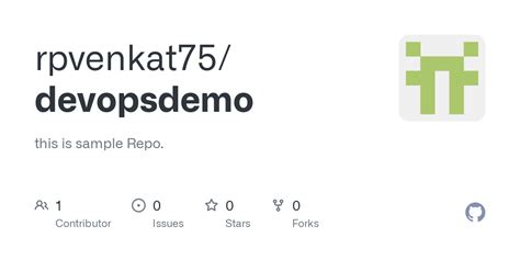 Github Rpvenkat Devopsdemo This Is Sample Repo
