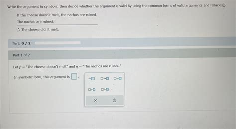 Solved Write The Argument In Symbols Then Decide Whether