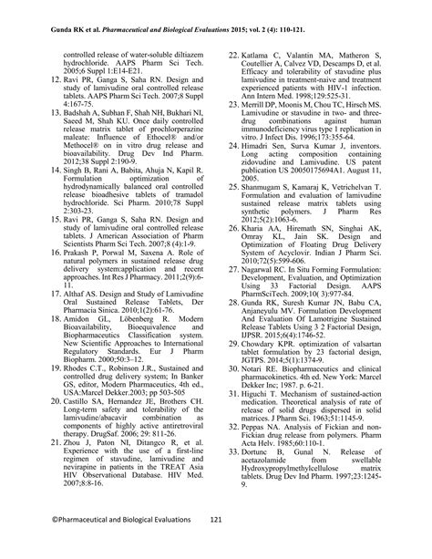 Design Formulation And Evaluation Of Lamivudine Controlled Release Tablets Pdf
