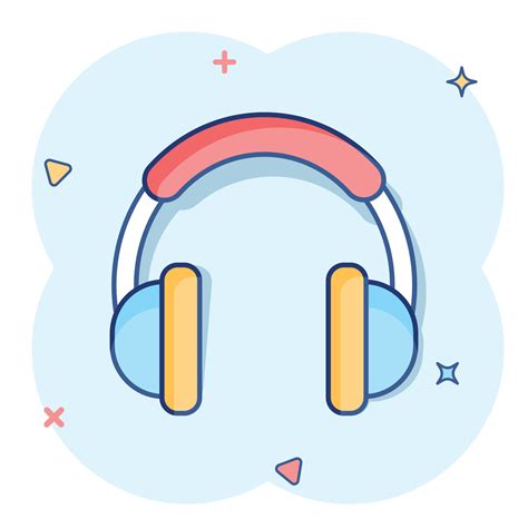 Vector Cartoon Headphone Icon In Comic Style Earphone Headset Sign Illustration Pictogram