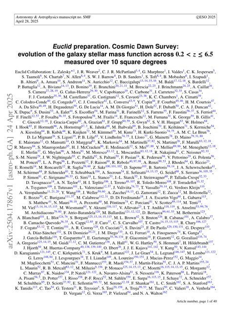 Pdf Euclid Preparation Tbd Cosmic Dawn Survey Evolution Of The Galaxy Stellar Mass Function