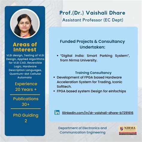 Ec Dept Institute Of Technology Nirma University Ahmedabad On Linkedin Know About The Faculty