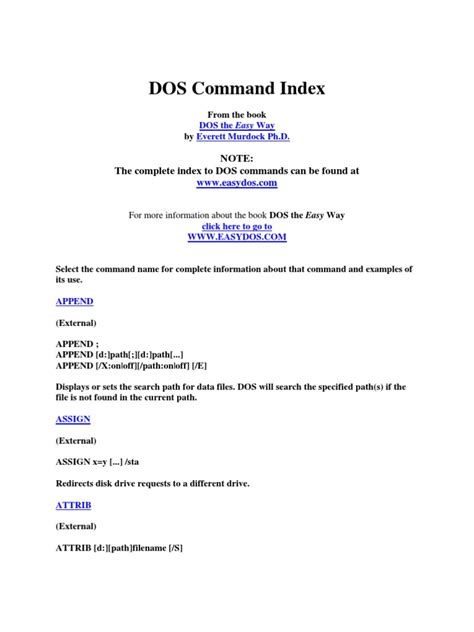 dos command pdf dos computer file