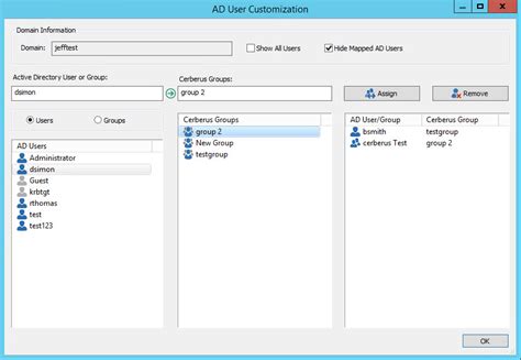 Active Directory Mappings Cerberus Support