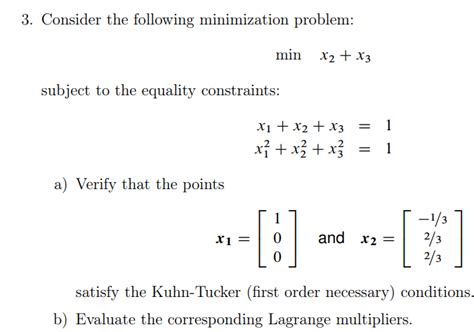 3 Consider The Following Minimization Problem